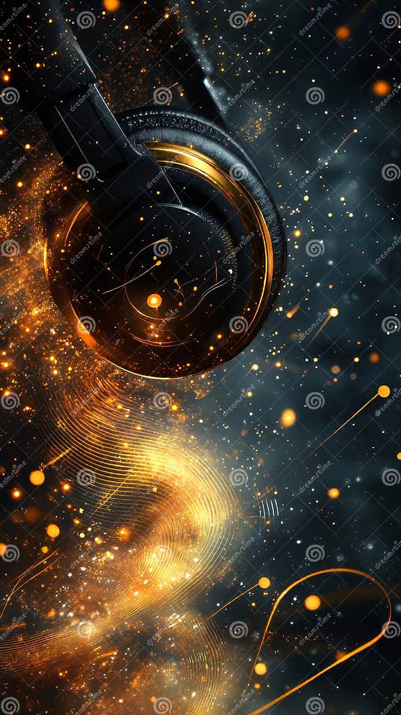 Backgrounds and Vertical Decoration, Wireless Headphones Exploding with ...