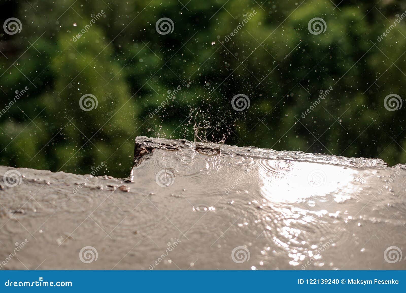 Backgroung Texture Drop In The Puddle On The Concrete Stock Photo ...