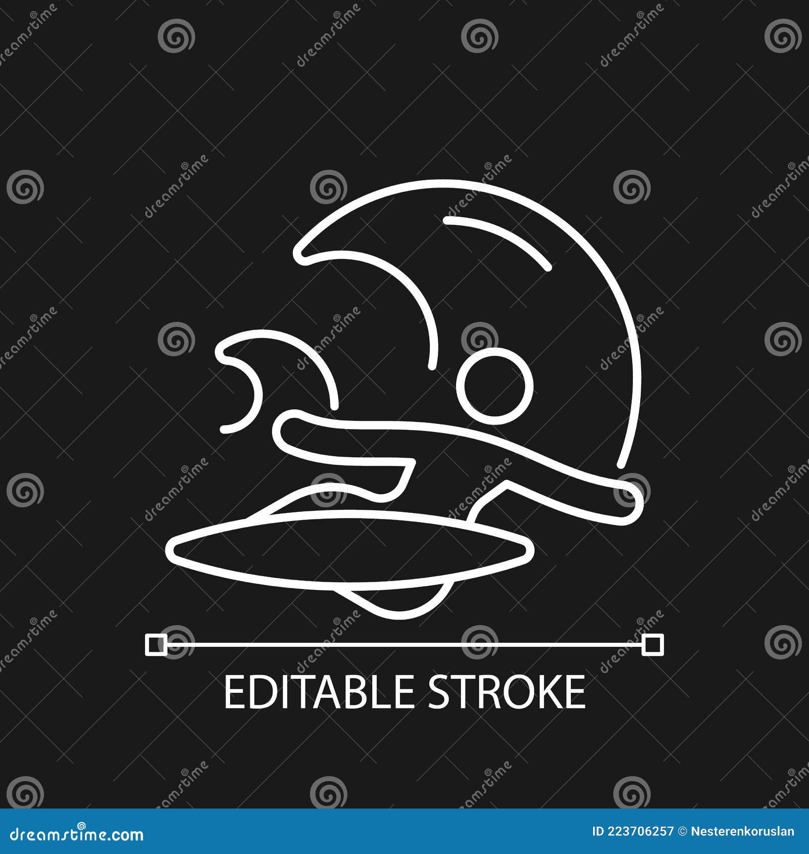 Backhand Bottom Turn in Surfing White Linear Icon for Dark Theme Stock ...