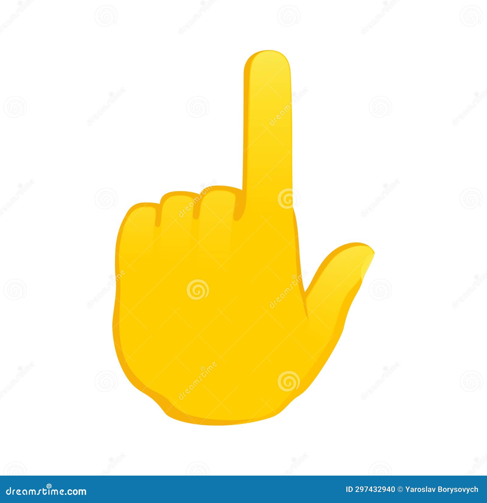 Backhand Index Pointing Up Icon. Yellow Gesture Emoji Vector Stock ...