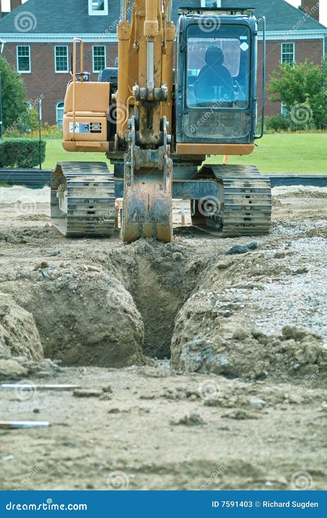 Backhoe stock image. Image of site, ditch, tracts, industrial - 7591403