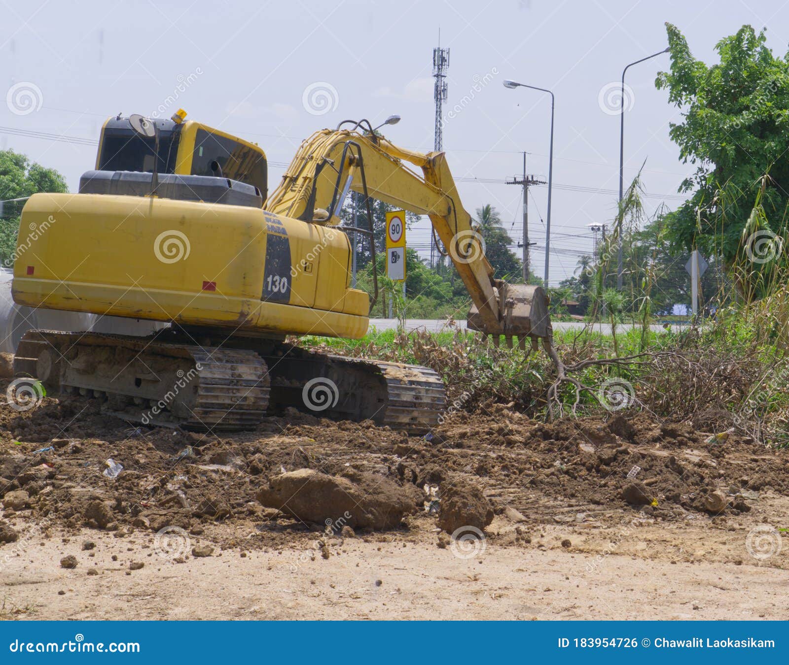 Backhoe stock photo. Image of digger, machine, loading - 183954726