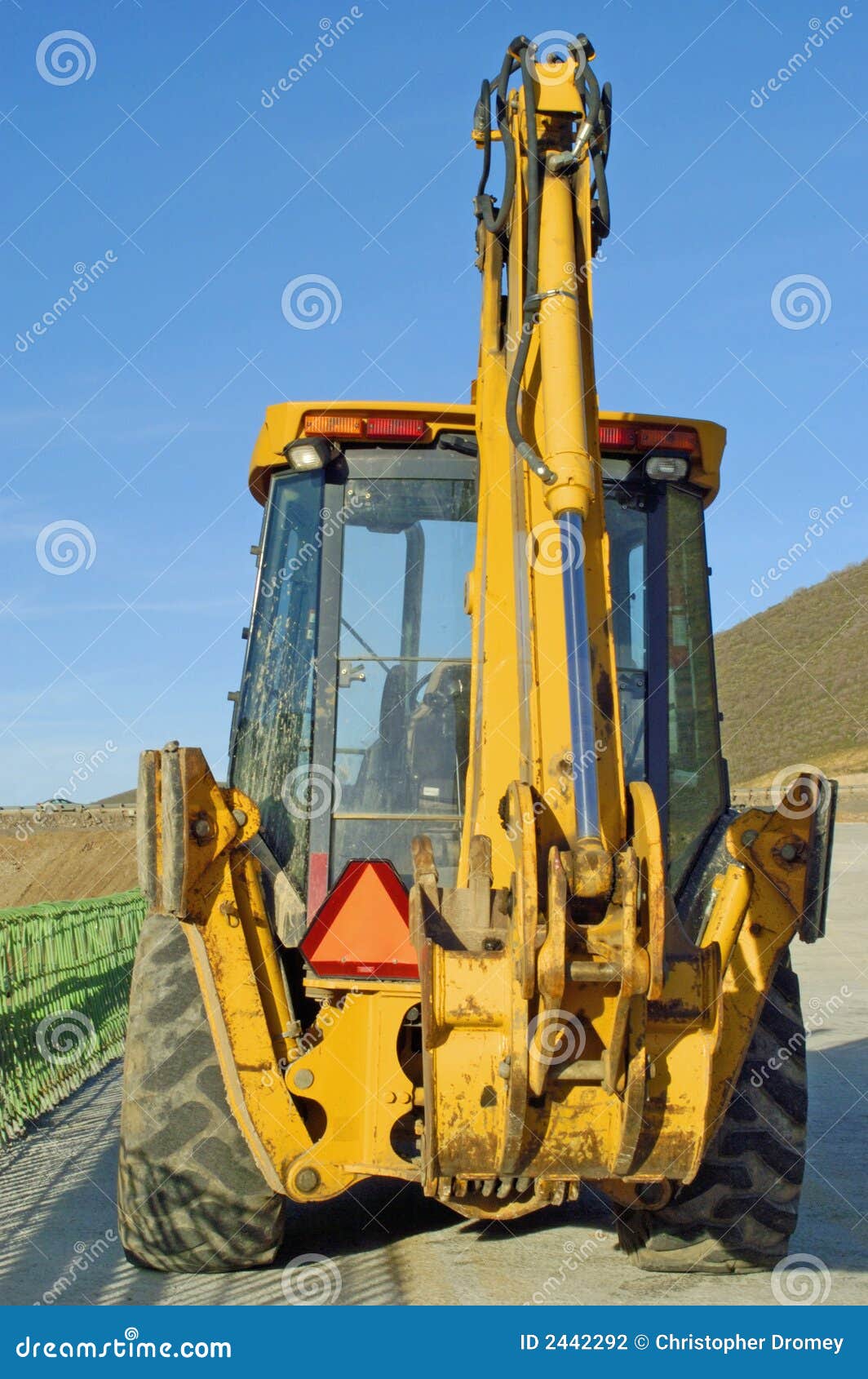 Backhoe from behind stock photo. Image of excavator, tool - 2442292