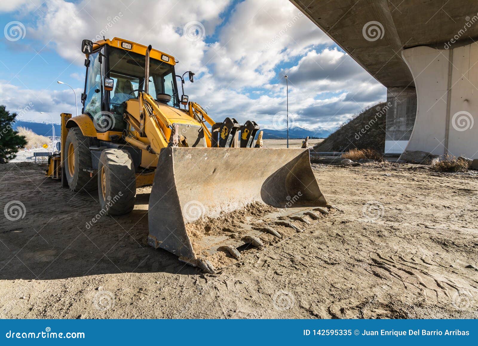 Backhoe Building a Section of a Road Stock Image - Image of building ...