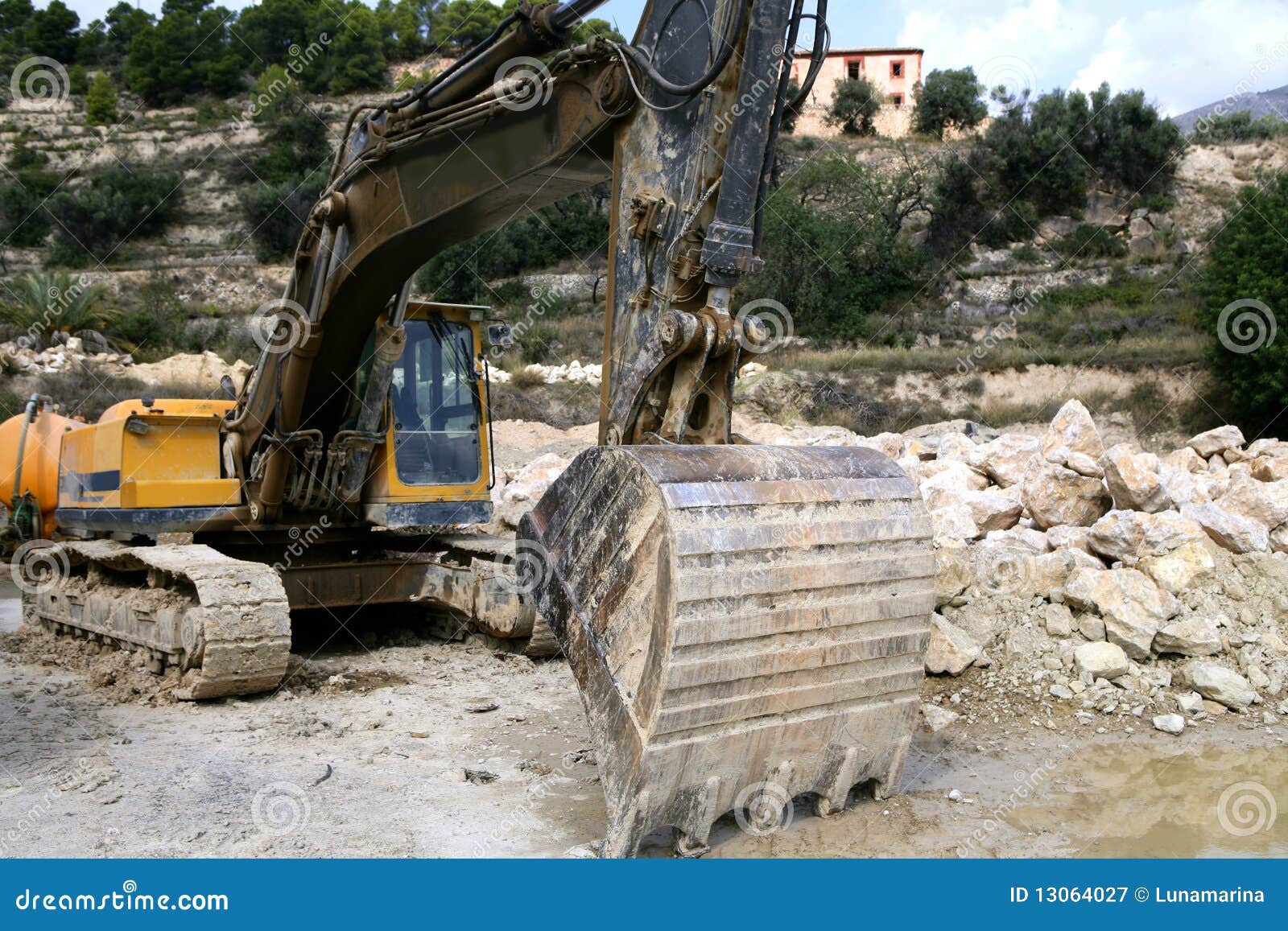 Backhoe Bulldozer Working Hard Stock Image - Image of earth, backhoe ...