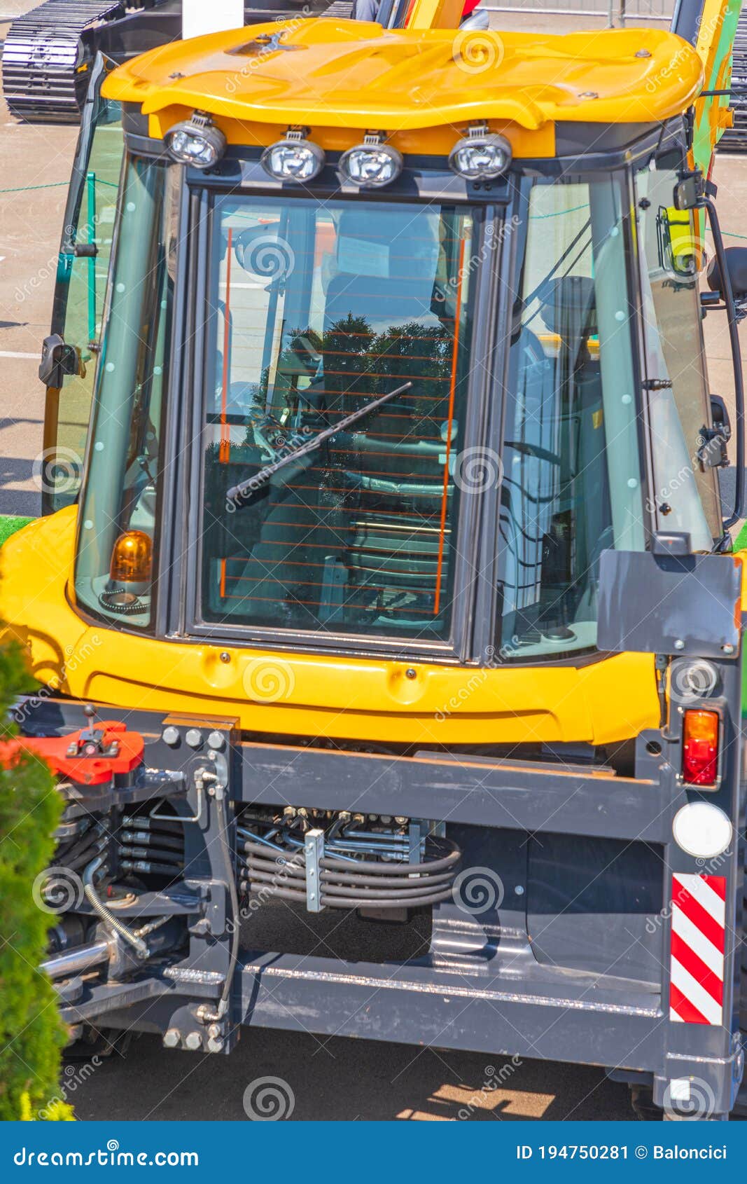 Backhoe Cabin stock image. Image of glass, vehicle, work - 194750281