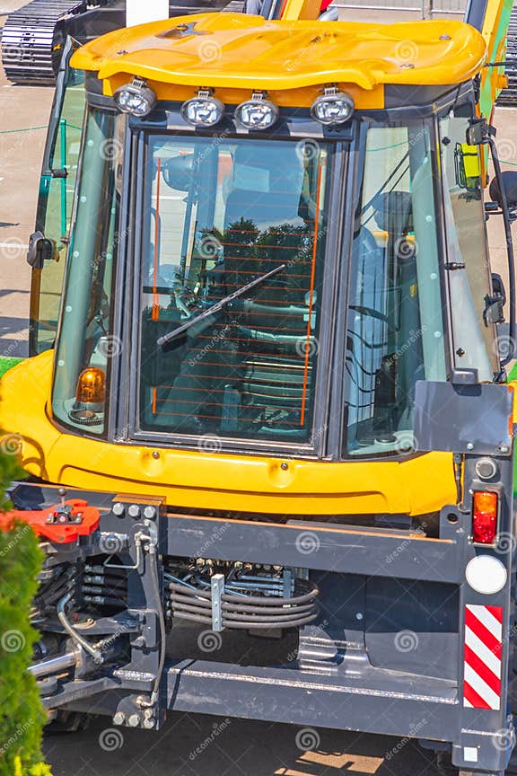 Backhoe Cabin stock image. Image of glass, vehicle, work - 194750281