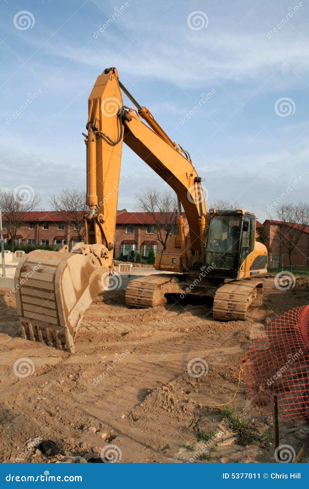 Backhoe at a Construction Site Stock Image - Image of digging, site ...