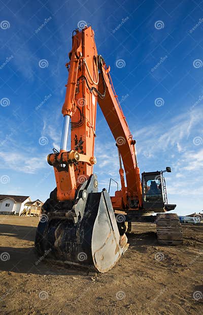 Backhoe at a Construction Site Stock Image - Image of digger, backhoe ...
