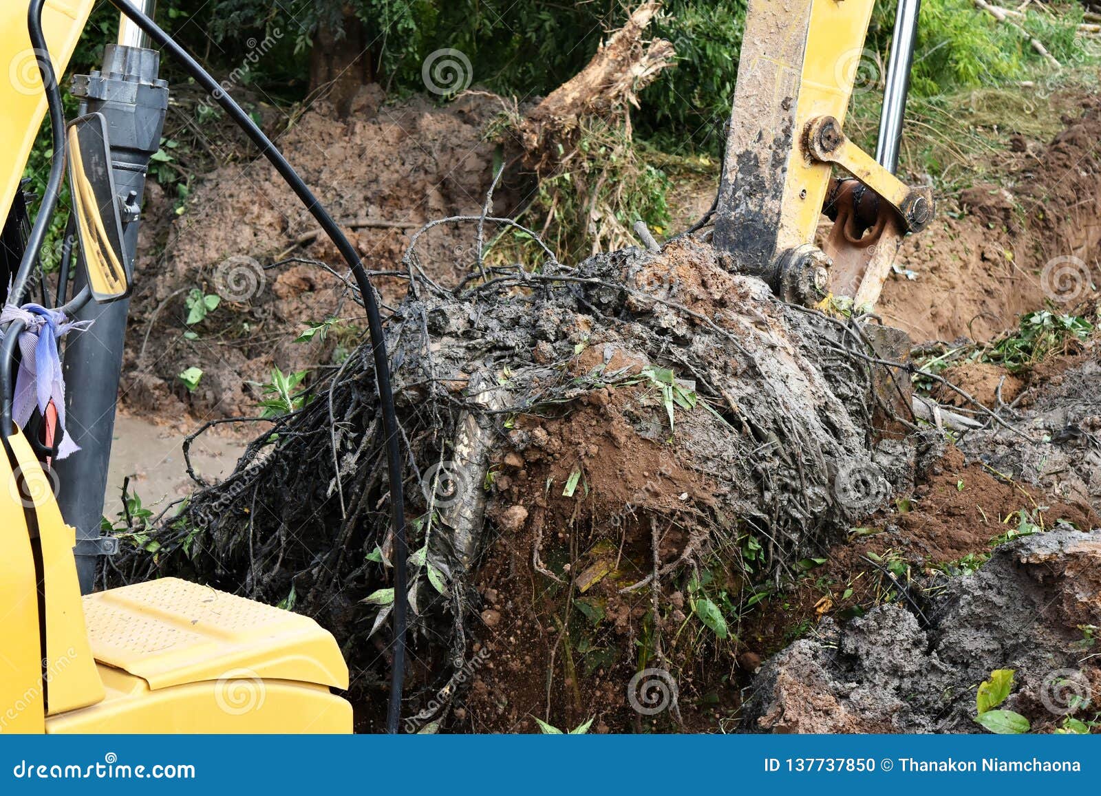 Backhoe dig ground stock photo. Image of abstract, excavator - 137737850