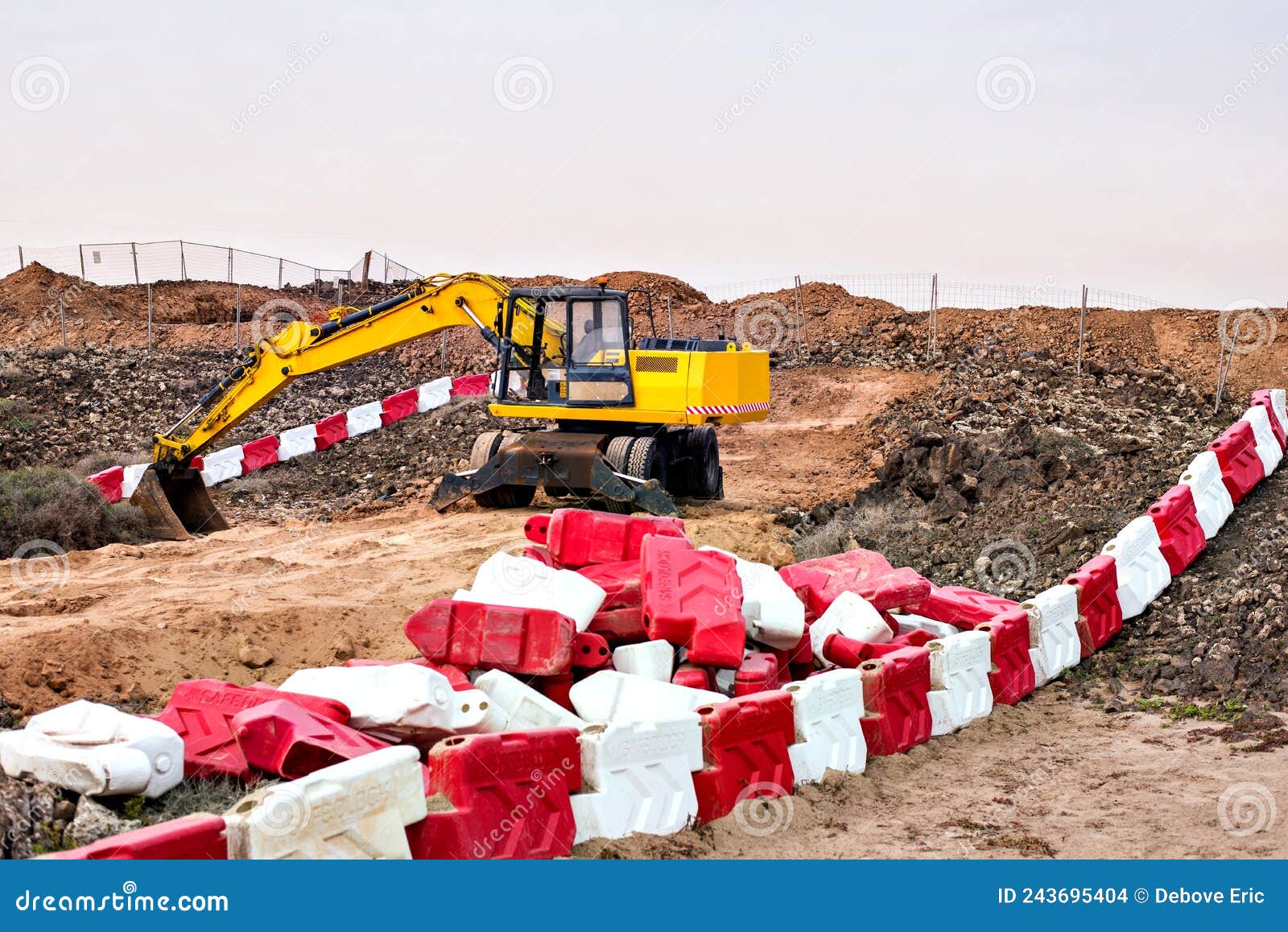 Backhoe Digging in Dust Close Up Stock Photo - Image of action, site ...