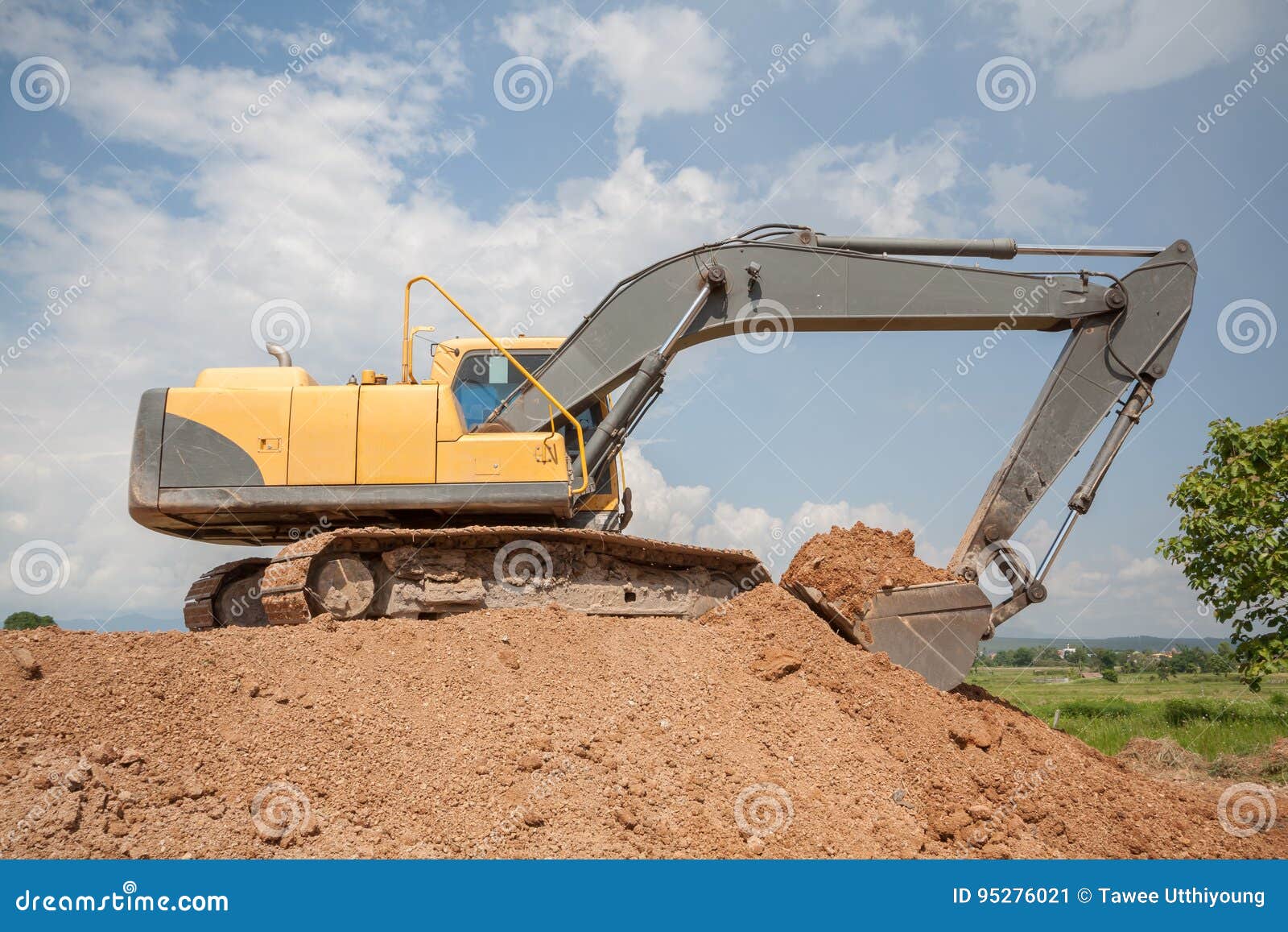 Backhoe stock image. Image of bulldozer, excavator, back - 95276021