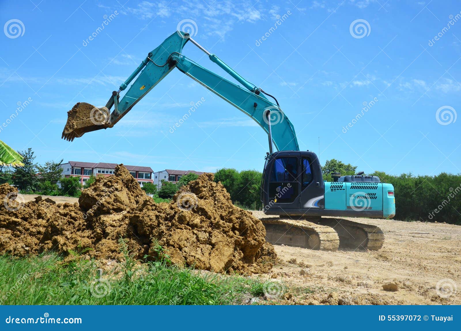 BackHoe Excavator Machine Working at Construction Site in Nonthaburi ...