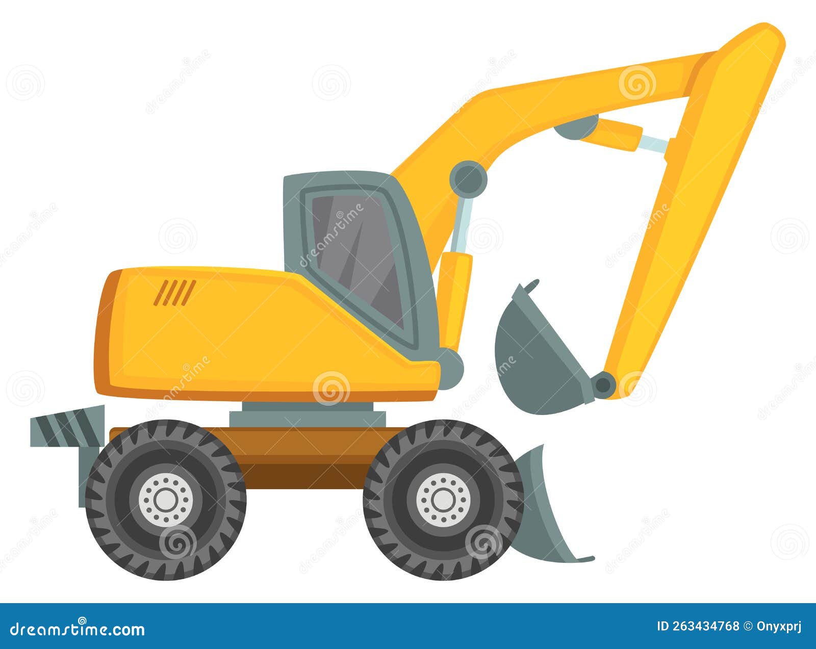 Grader Construction Equipment Cartoon Vector | CartoonDealer.com #110309775