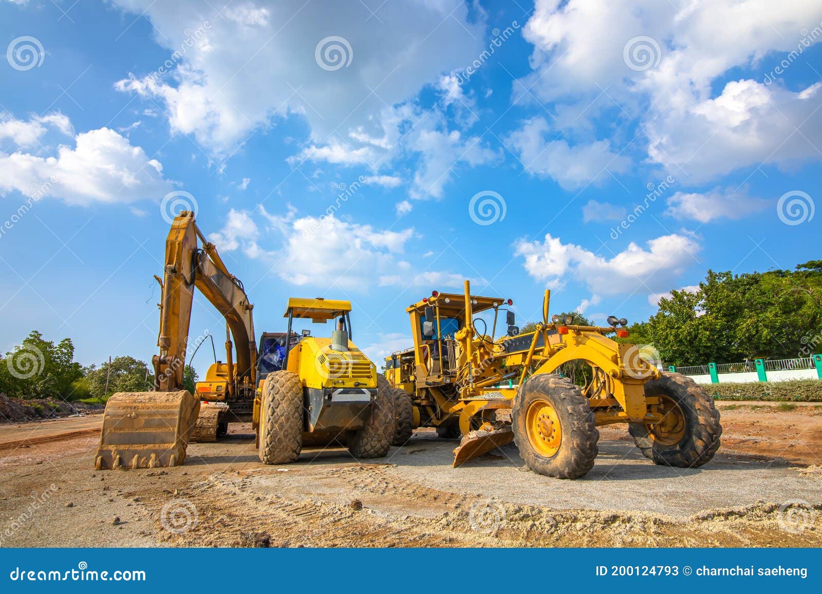 Grader For Road Construction In A Gravel Pit Royalty-Free Stock Image ...