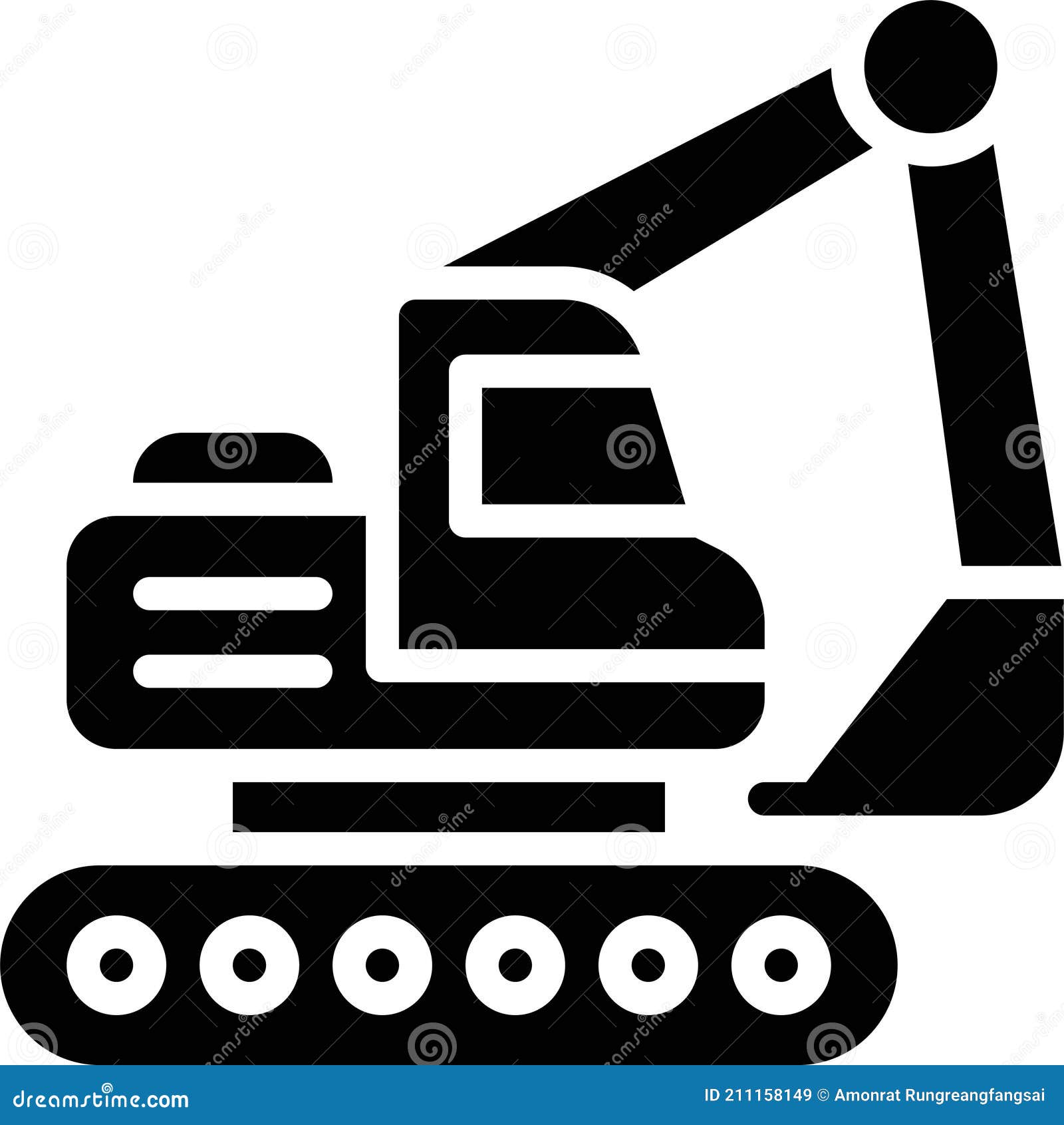 Backhoe Icon, Transportation Related Vector Stock Vector - Illustration ...