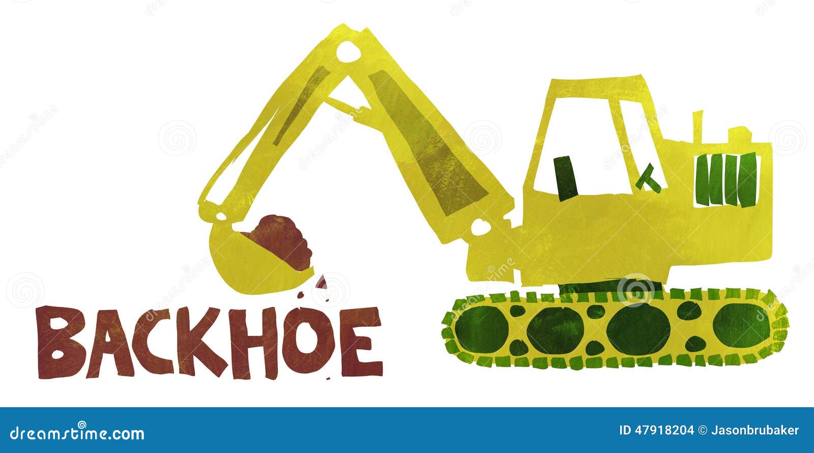Simple Backhoe Loader Digger Silhouette Vector Illustration ...