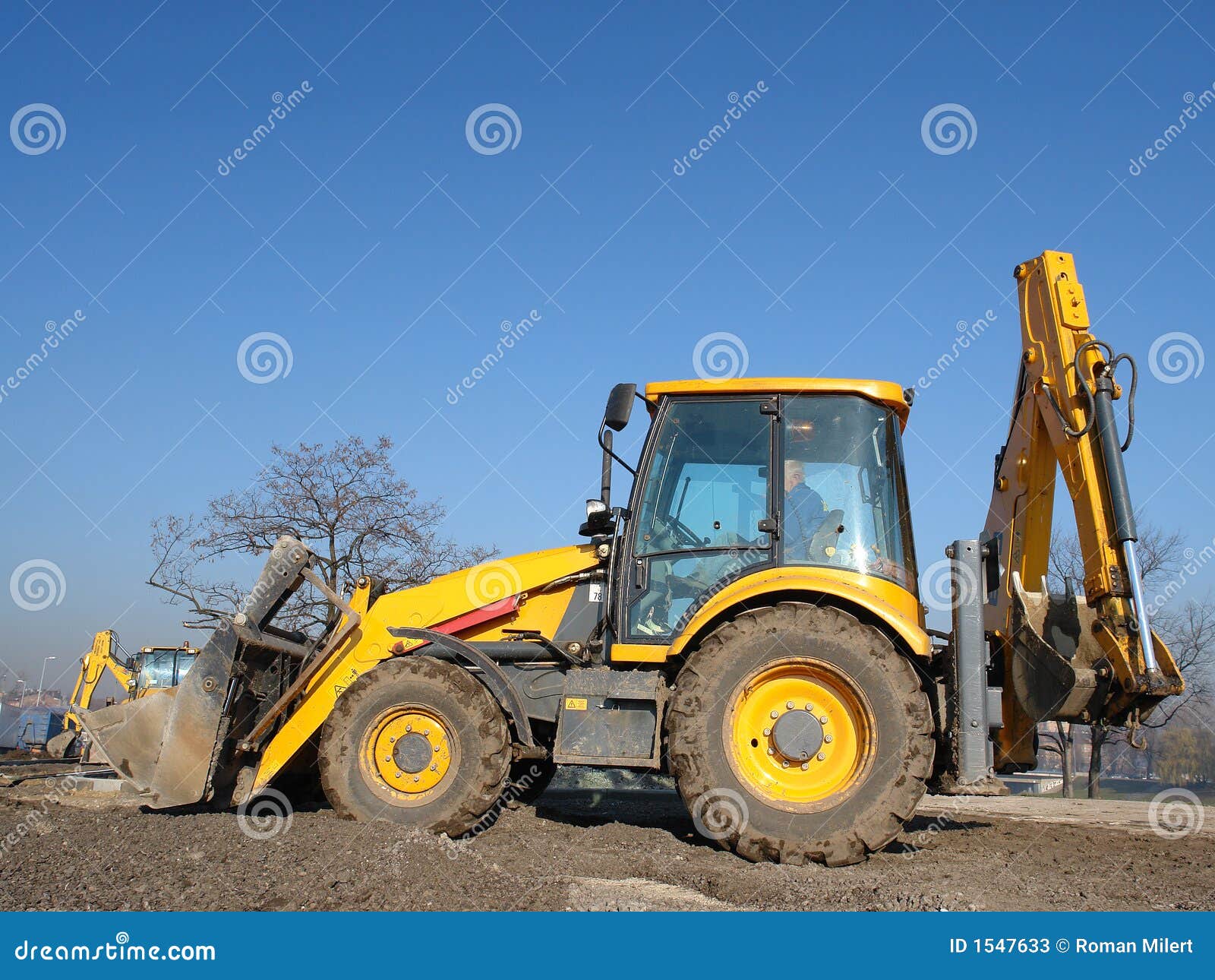 Backhoe loader stock image. Image of industry, building - 1547633