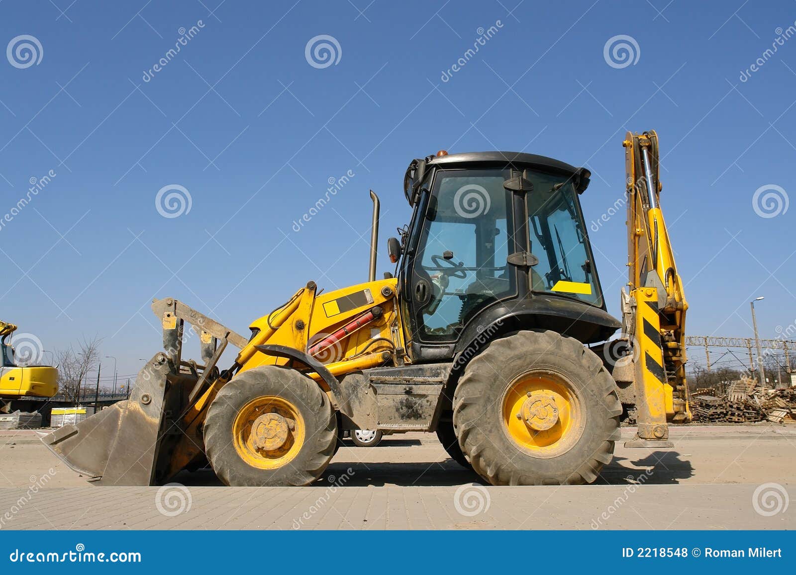 Backhoe loader stock photo. Image of mechanical, load - 2218548
