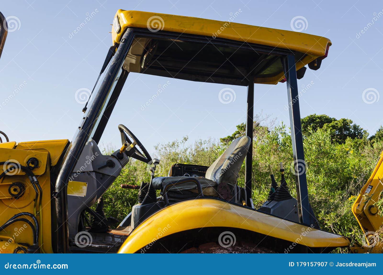 Backhoe Loader Cab stock image. Image of post, open - 179157907