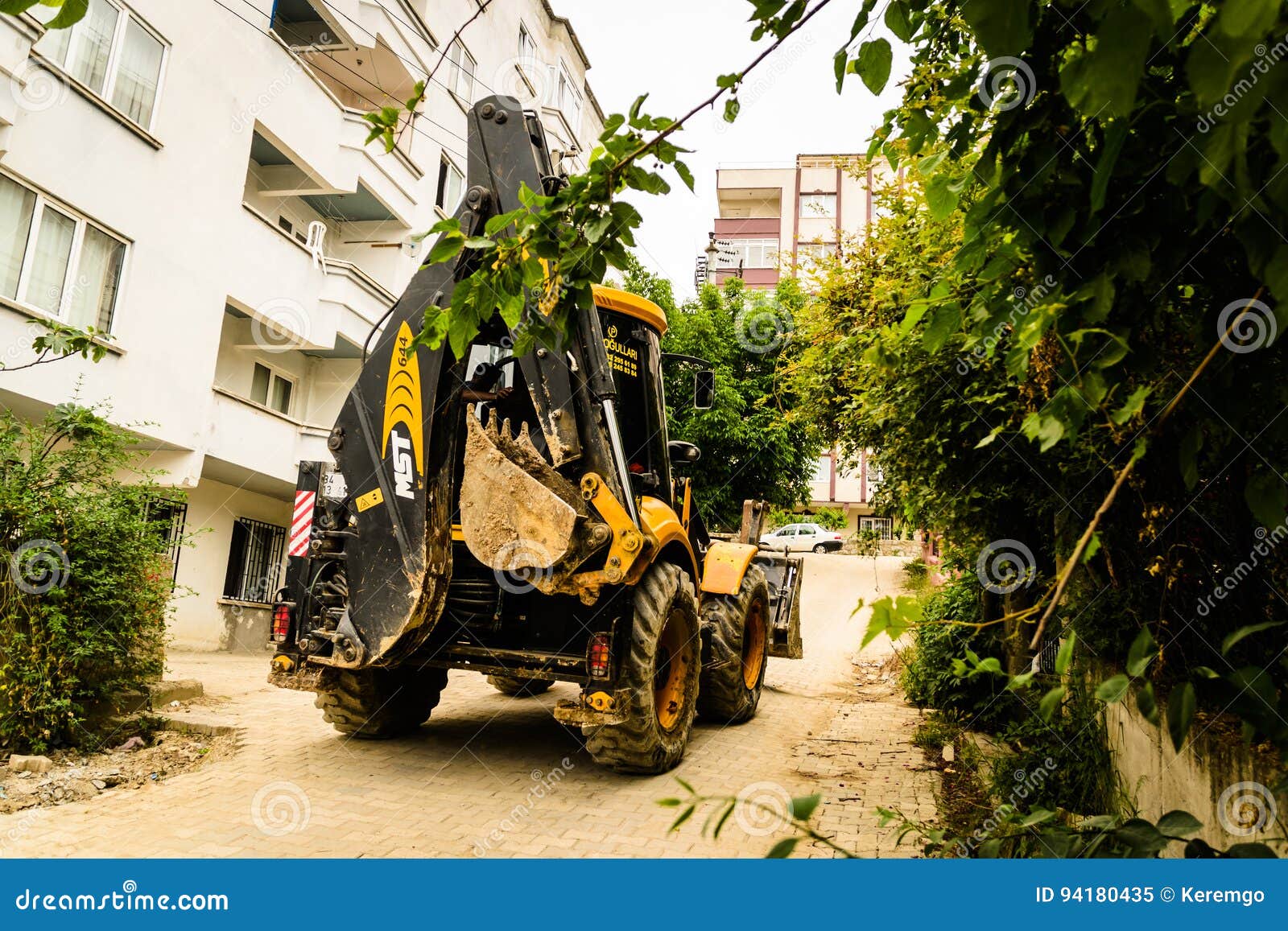 Backhoe Loader in Construction Area Editorial Image - Image of ...