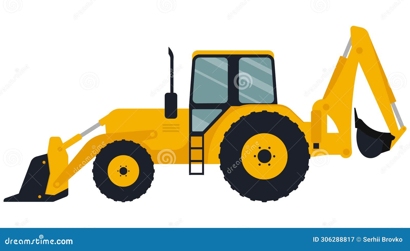 Backhoe Loader. Construction Machinery. Special Equipment. Vector ...