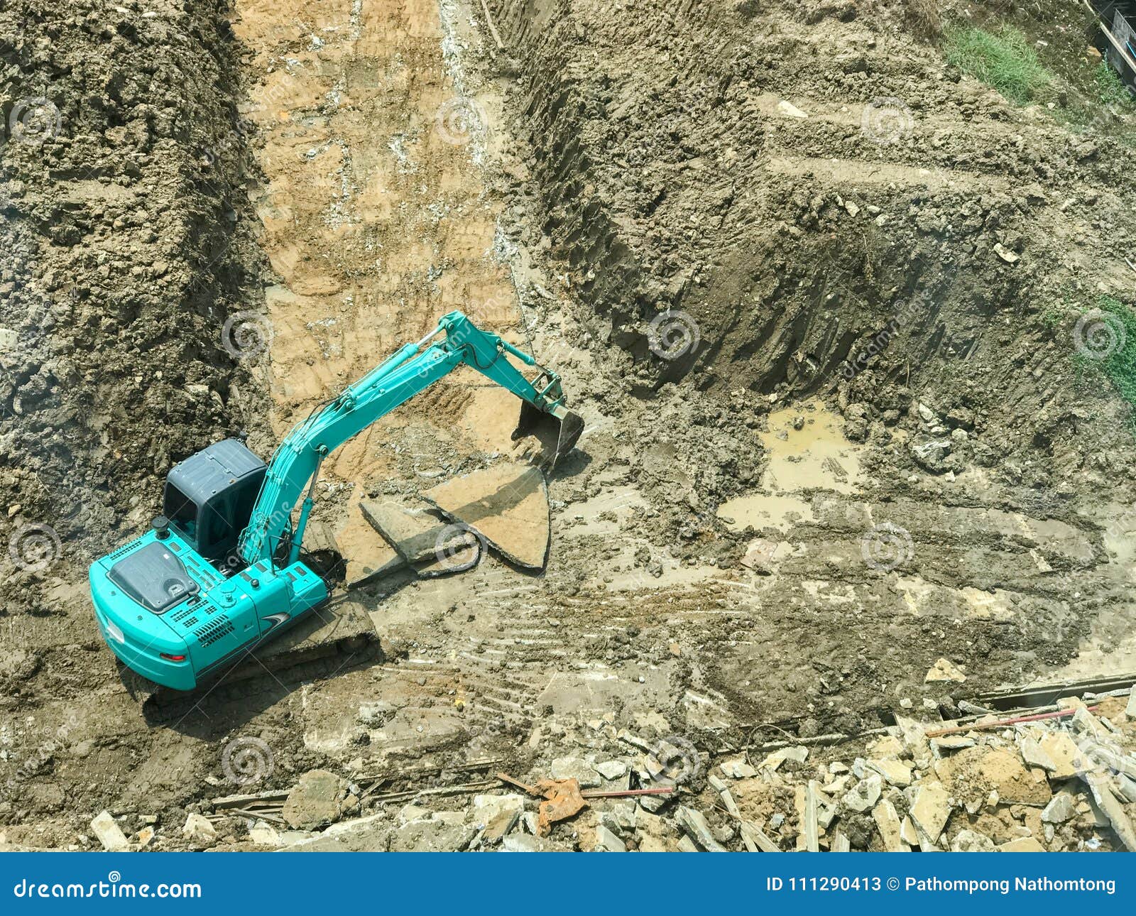 Backhoe Loader in Construction Site Stock Image - Image of backhoe ...