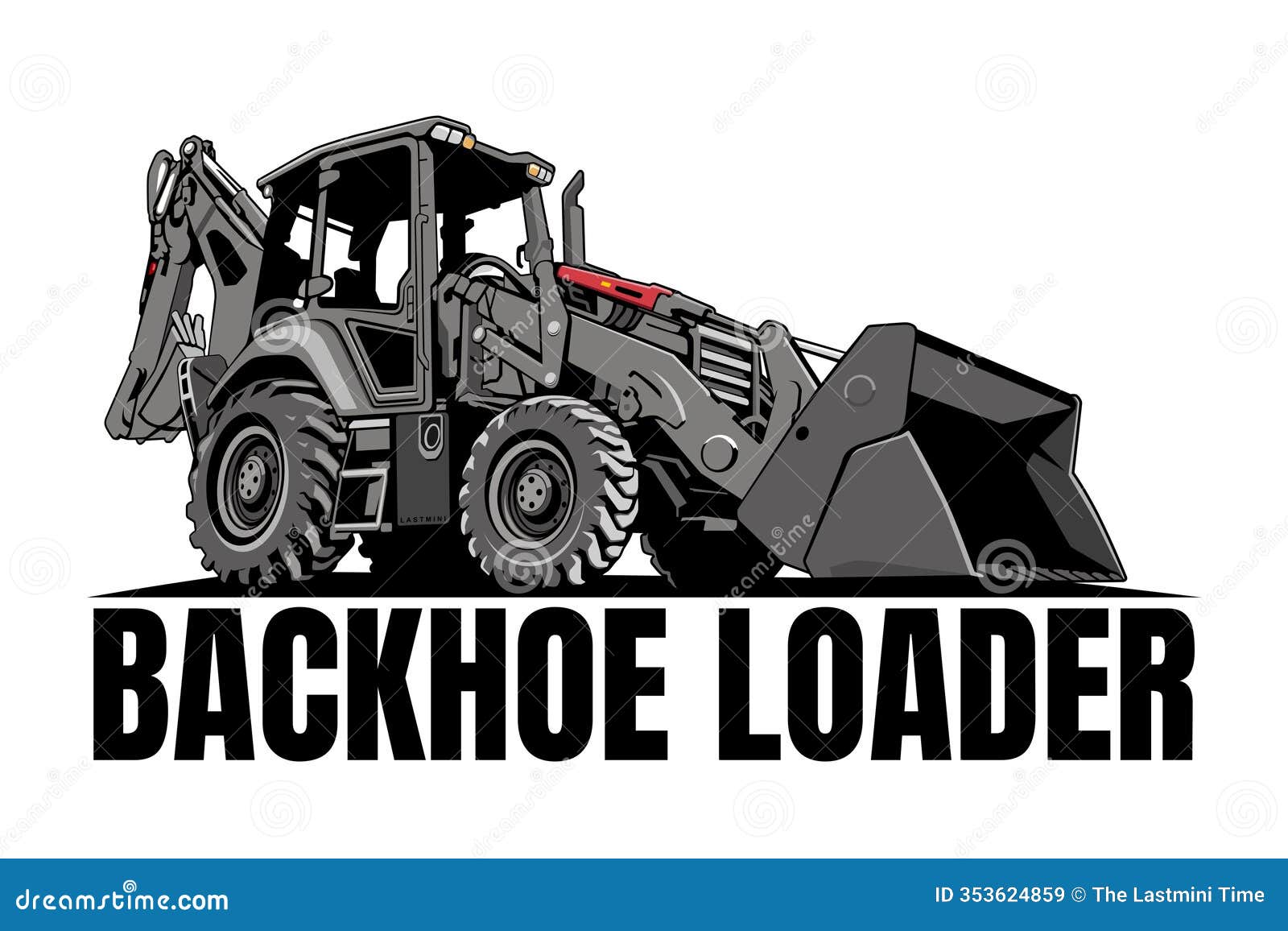 Backhoe Loader Illustration Logo Design Icon Art Stock Illustration ...