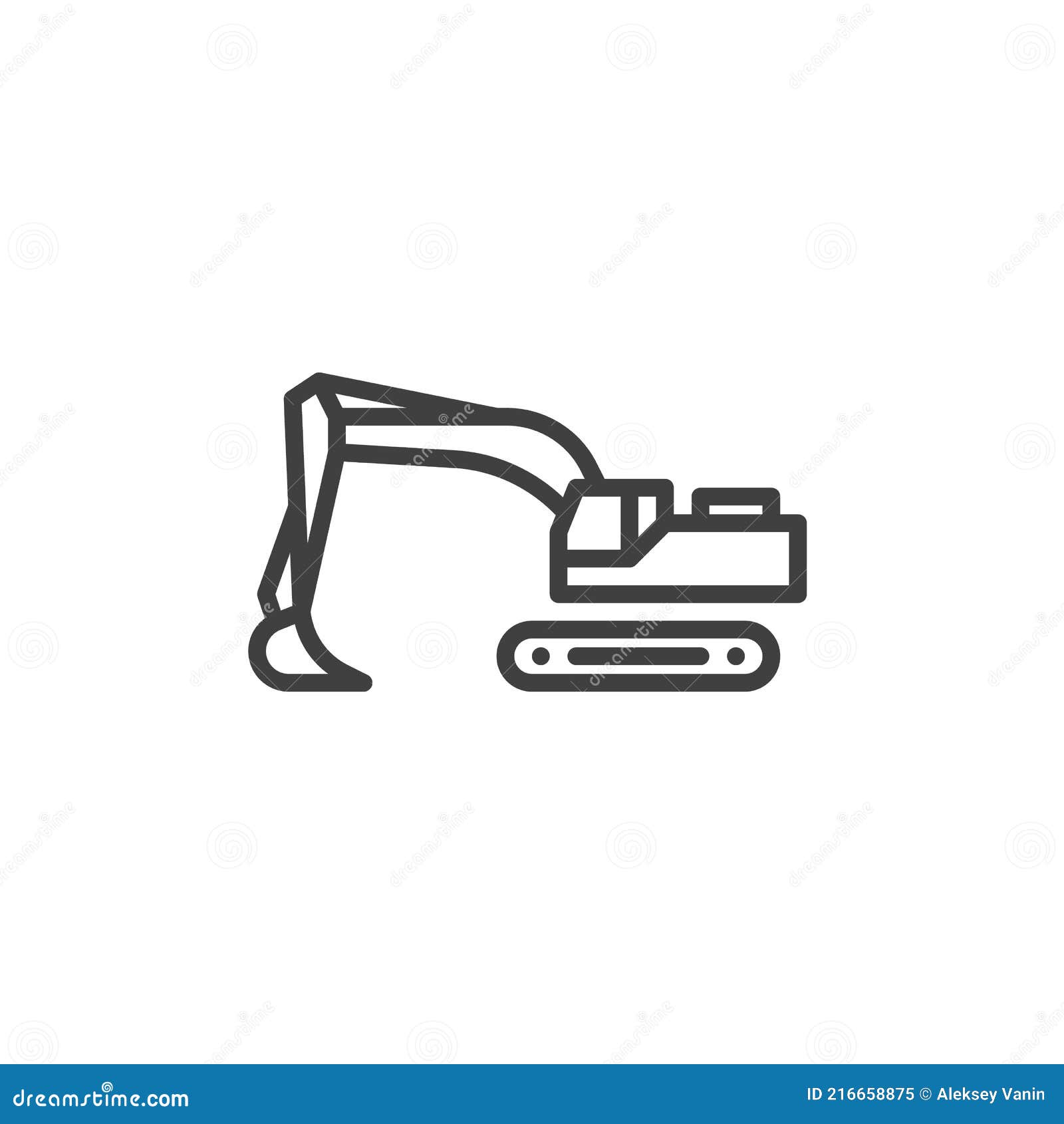 Excavator Outline Icon. Digger Symbol. Vector Illustration ...