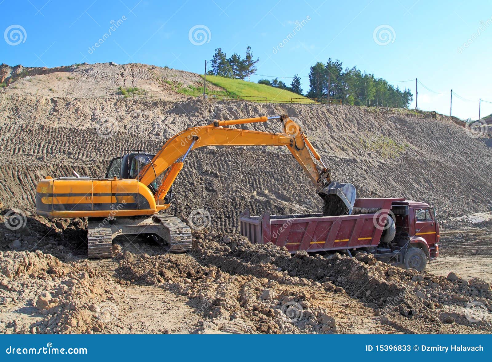 Backhoe Loader Loading Dumper Stock Image - Image of industry ...