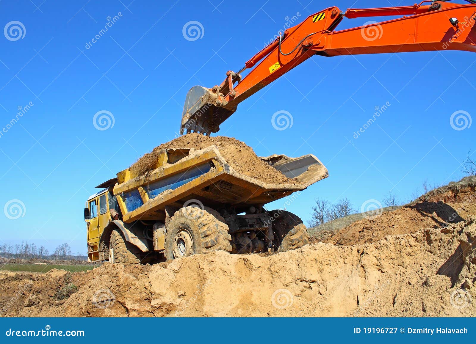 Backhoe Loader Loading Dumper Stock Image - Image of equipment ...