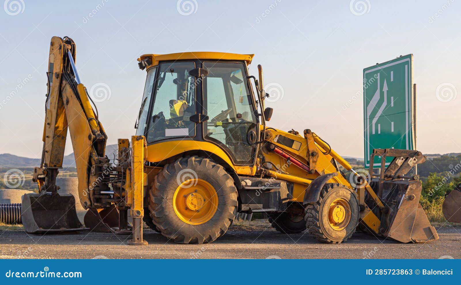Backhoe Loader Machine stock image. Image of loader - 285723863