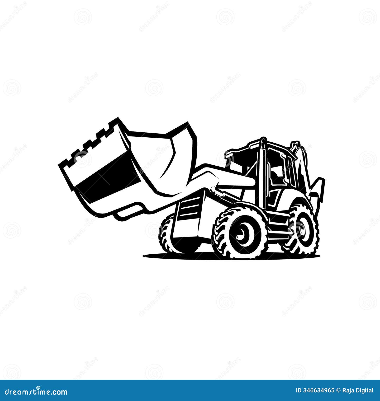 Backhoe Loader Vector Art Isolated Illustration | CartoonDealer.com ... Backhoe Loader Vector Art Isolated Illustration | CartoonDealer.com ...
