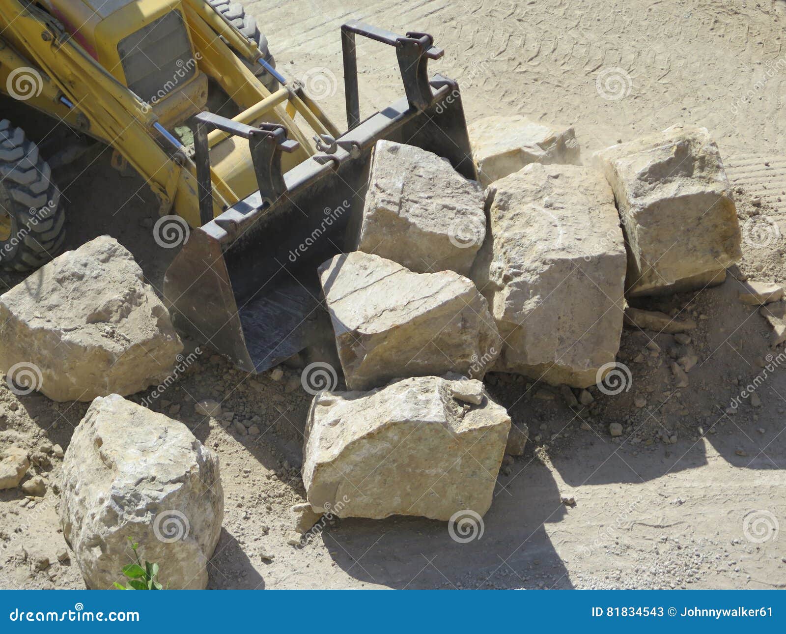 Backhoe Loader Moving Rocks Stock Image - Image of moving, machine ...