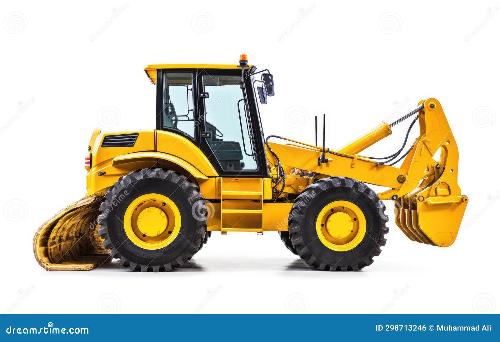 Backhoe Loader Power on White Background Stock Photo - Image of loader ...