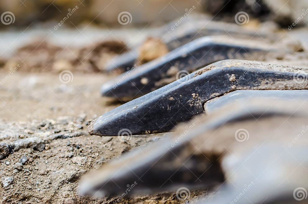 Backhoe loader scoop stock image. Image of metal, machine - 36895015