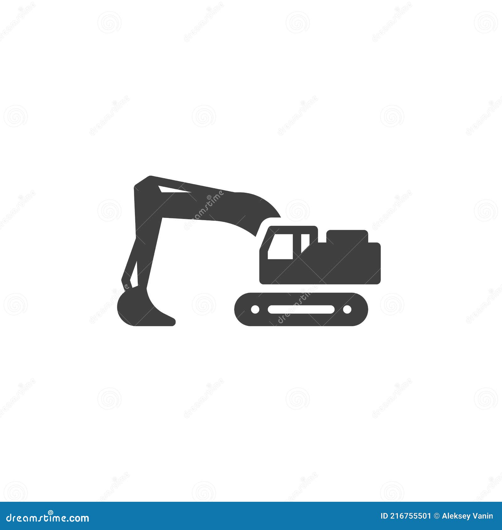 Backhoe loader vector icon stock vector. Illustration of vector - 216755501