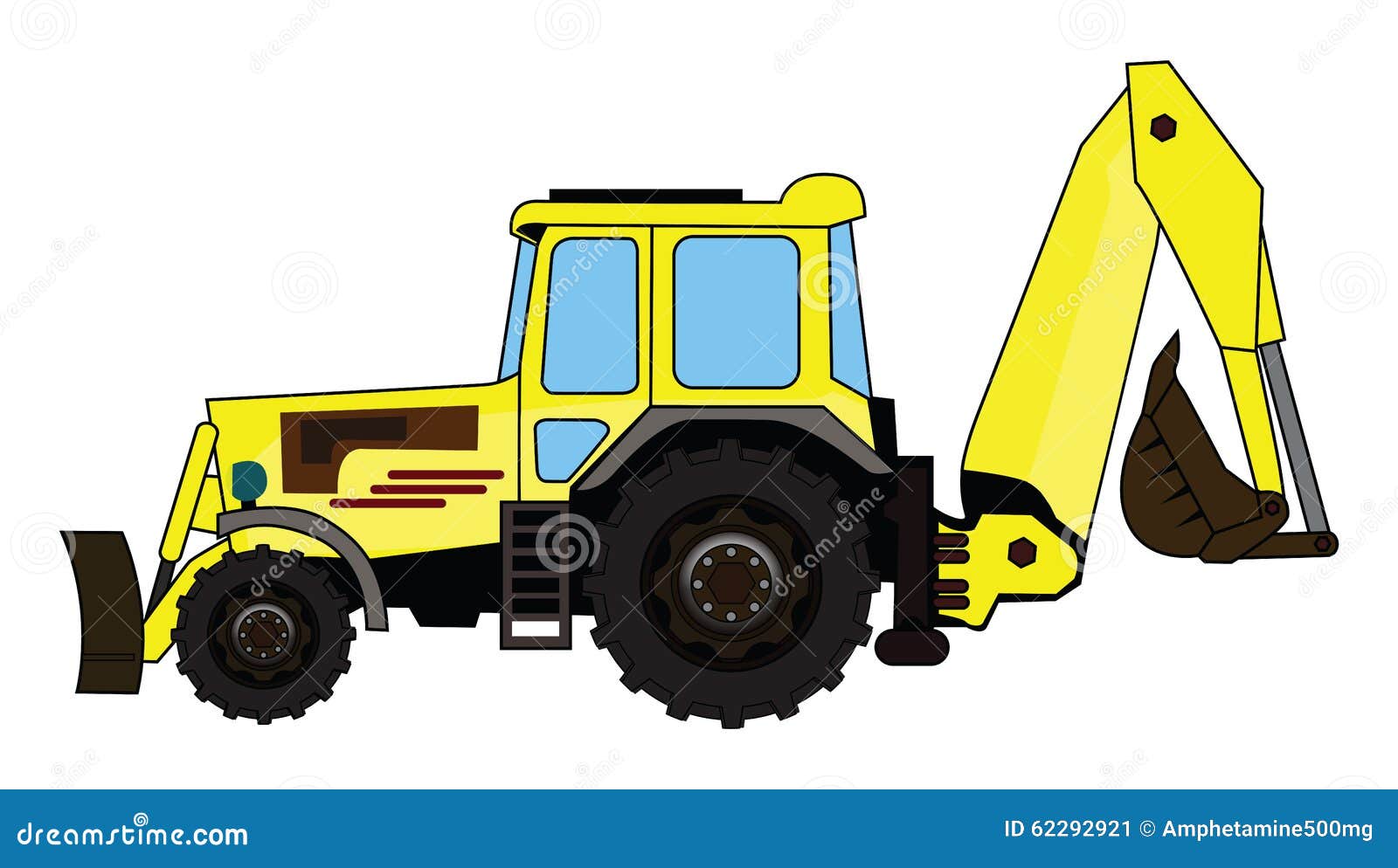 Illustration Of A Backhoe Vehicle Cartoon. | CartoonDealer.com #341974781