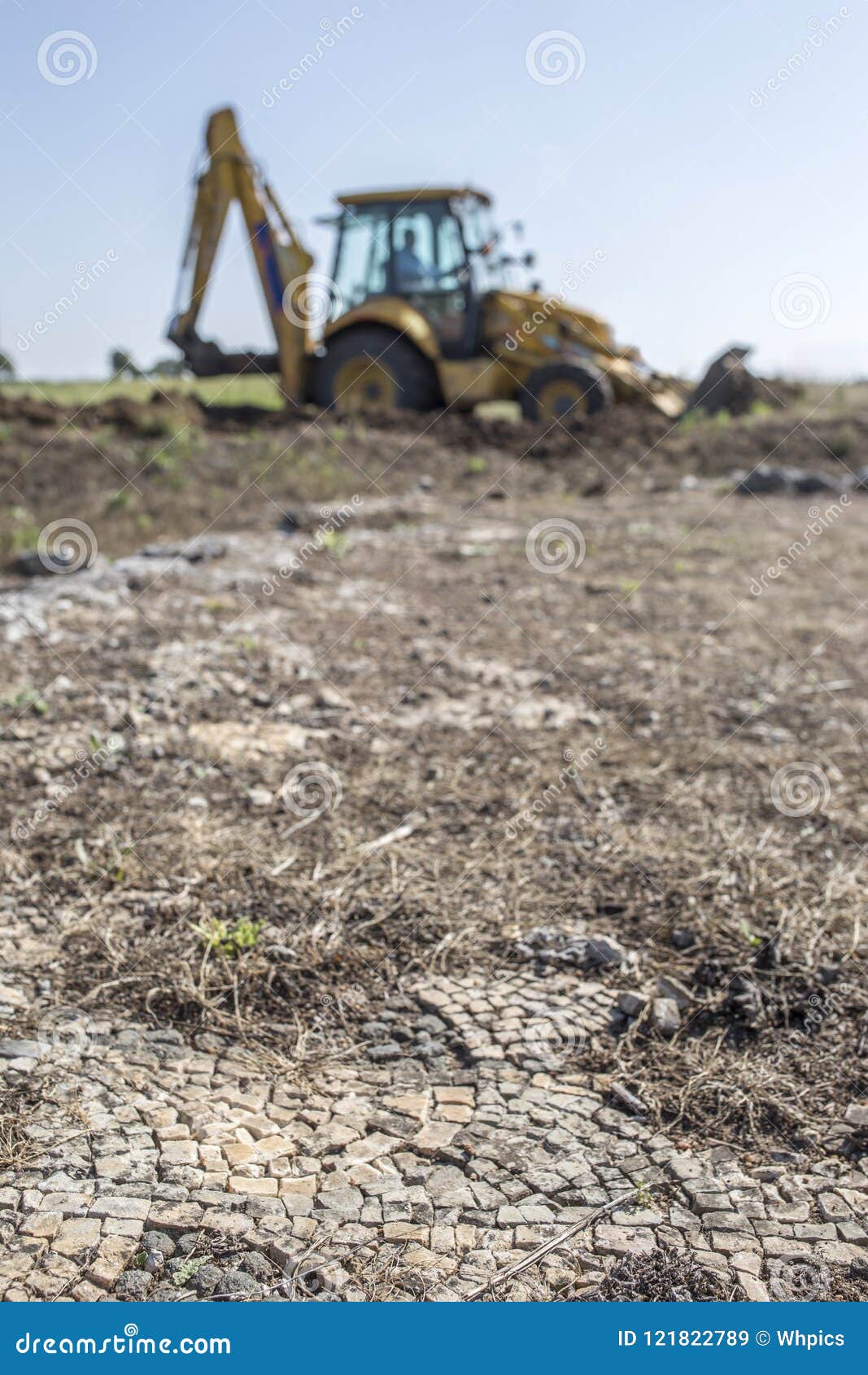 Backhoe Machine at Archeological Excavation Stock Image - Image of ...