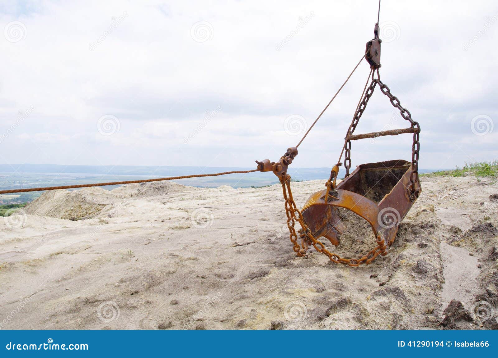 Backhoe on Mine Excavator with Chain Stock Photo - Image of loader ...