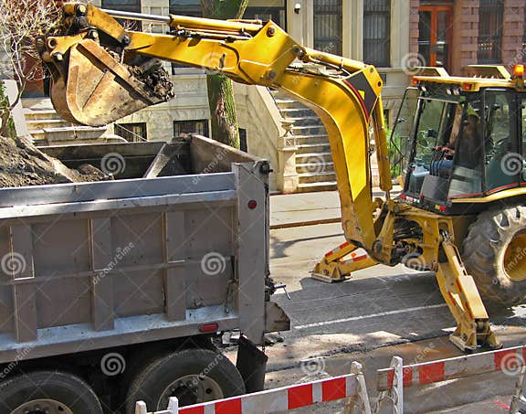 Backhoe in operation stock image. Image of machinery, backhoe - 4856389