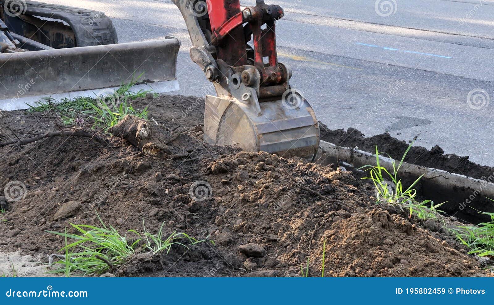 Digger Working at Construction in Excavation Pit Stock Video - Video of ...