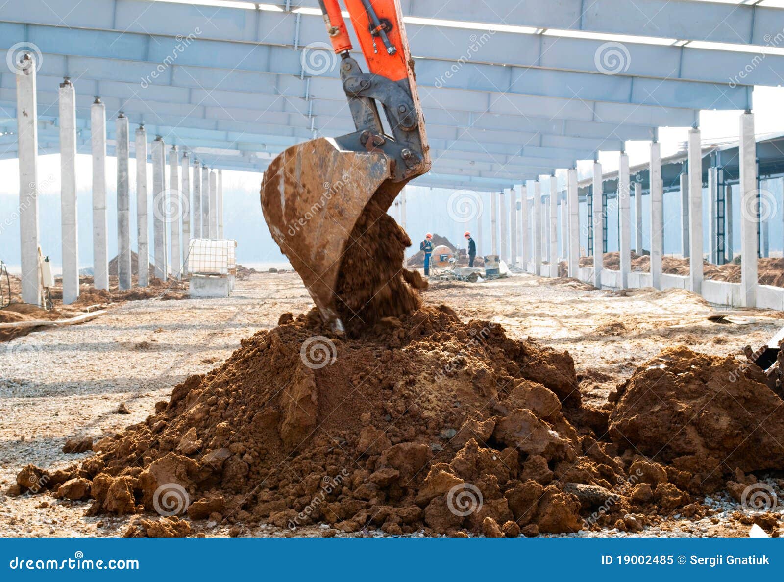 Backhoe Scoop stock image. Image of hydraulic, orange - 19002485
