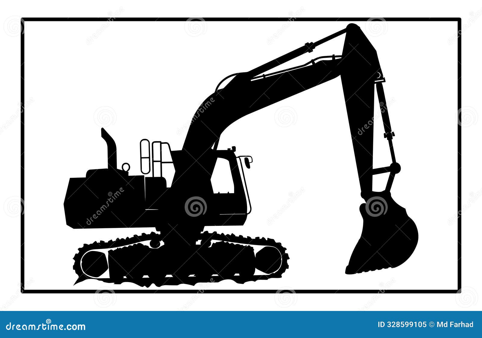 Backhoe Silhouette - Heavy Equipment Illustration and Construction ...