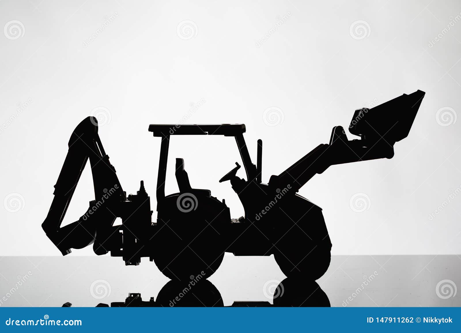 Backhoe Tractor Rake Up Money Coins Royalty-Free Stock Photo ...
