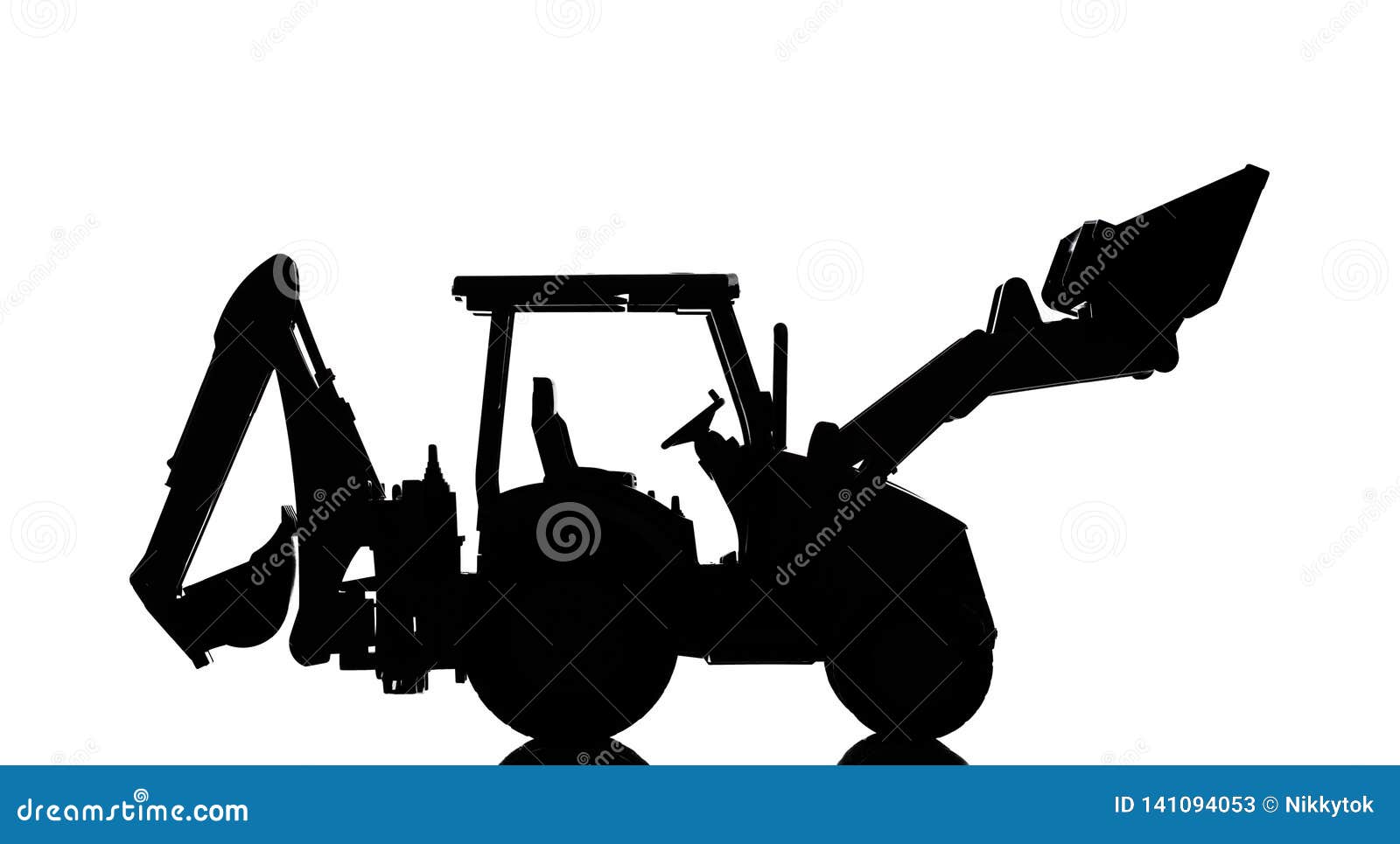Backhoe Tractor Silhouette, Isolated on White Background Stock Image ... Backhoe Tractor Silhouette, Isolated on White Background Stock Image ...
