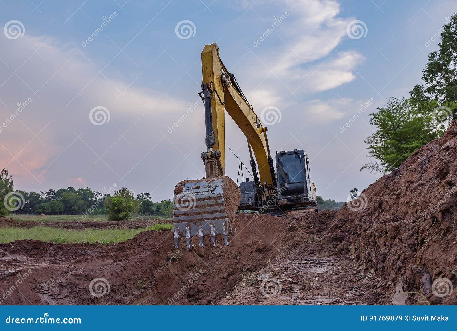 Backhoe stock image. Image of flat, mover, bulldozer - 91769879