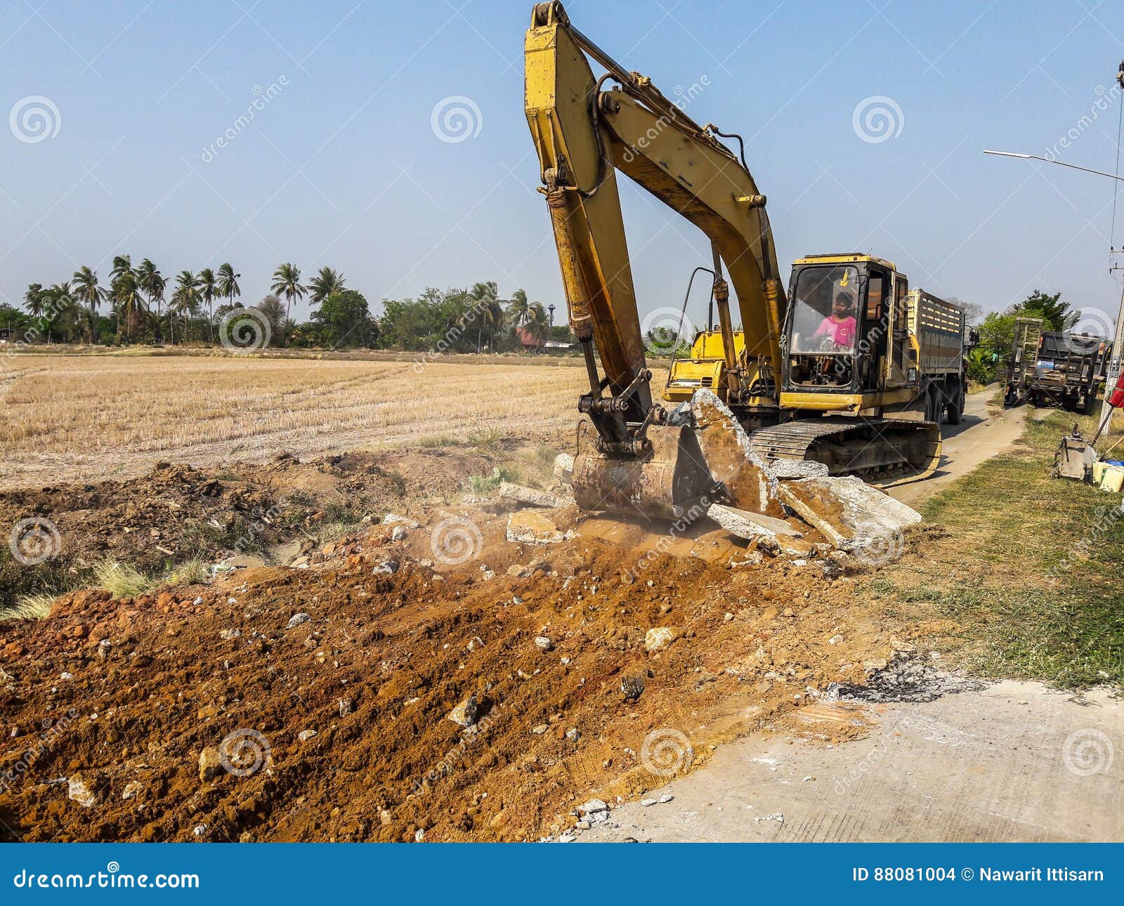 Backhoe,Wheel Loader ,excavator Editorial Stock Image - Image of ...