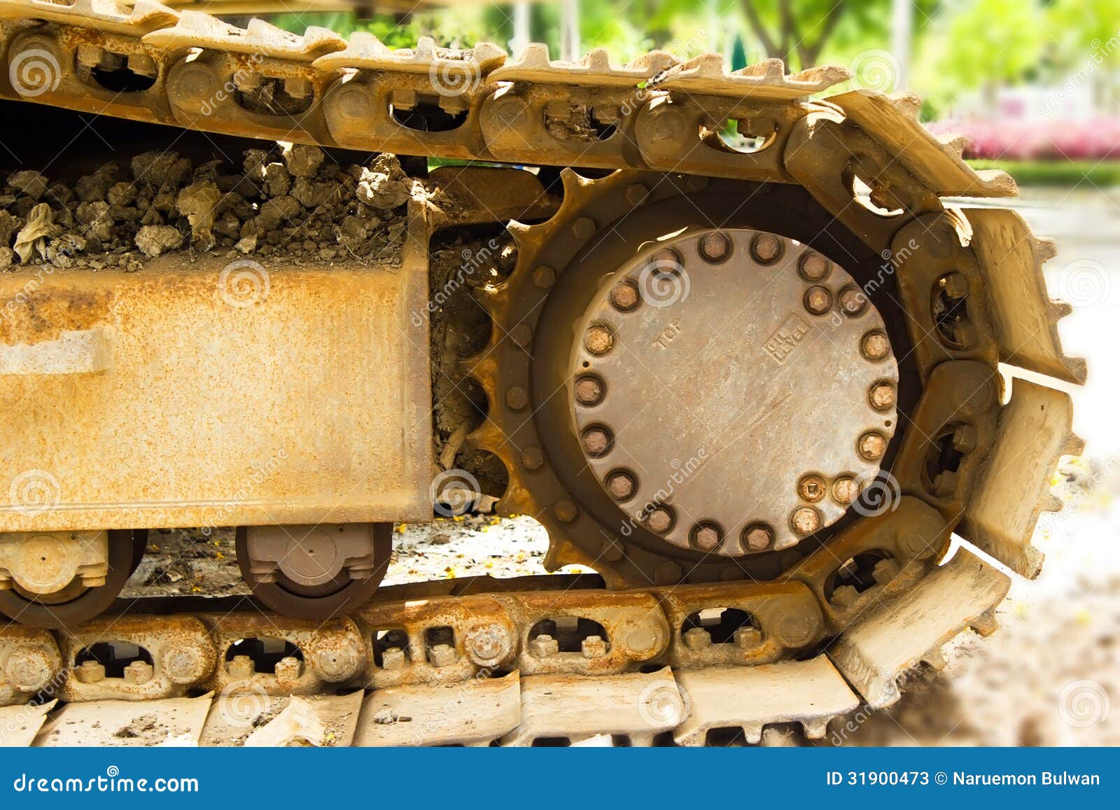 Backhoe Wheel Located on Site Stock Image - Image of outdoors, truck ...