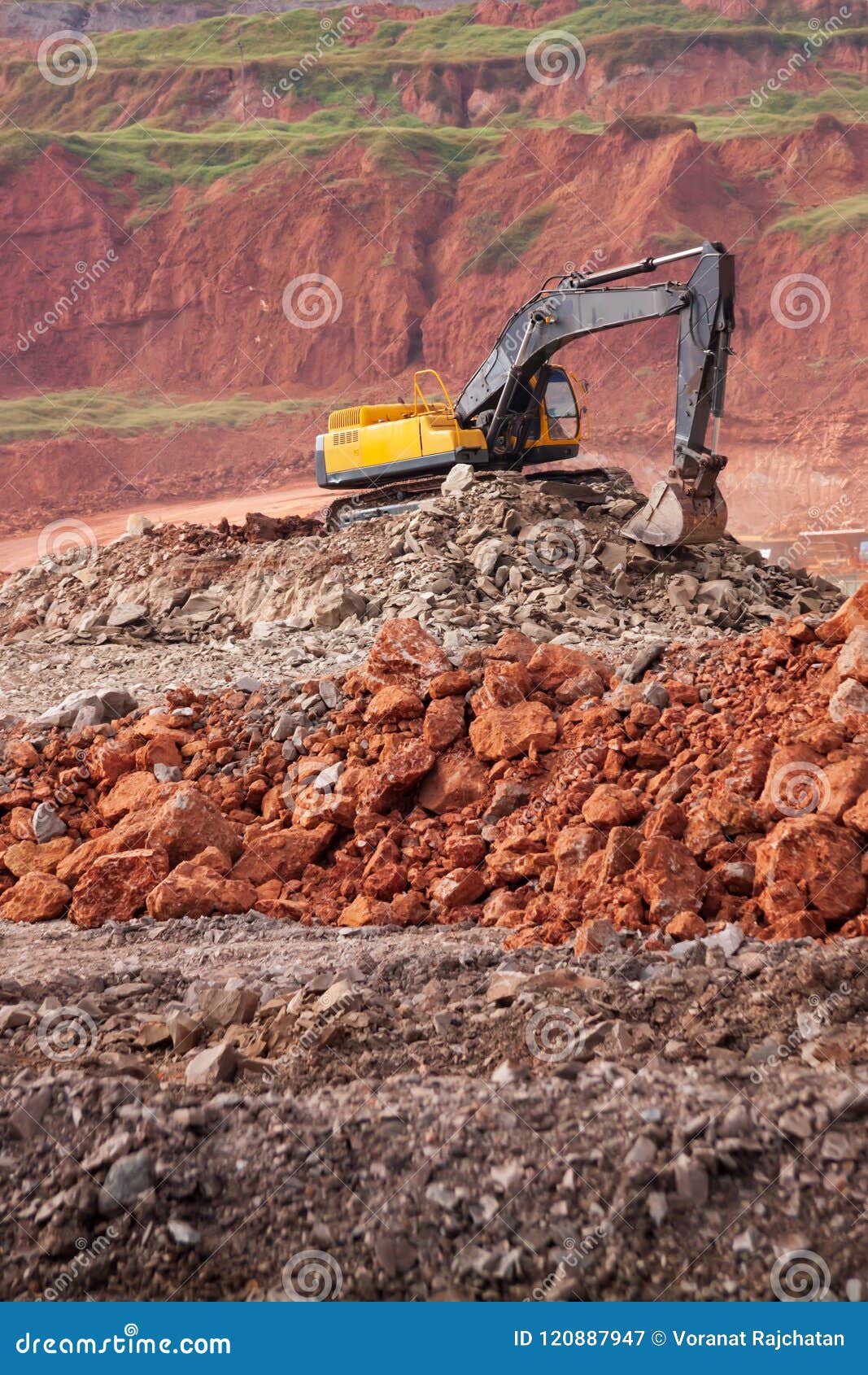 Backhoe are working stock image. Image of digging, structure - 120887947